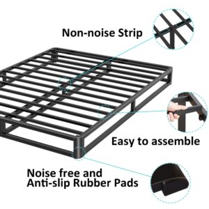 Firpeesy 6 Inch King Bed Frame with Round Corner Edges, Low Profile King Metal Platform Bed Frame with Steel Slat Support, No Box Spring Needed/Easy Assembly/Noise Free Mattress Foundation