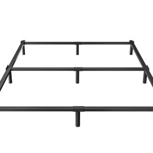 THEOCORATE King Size Bed Frame, 7 Inch Metal Basics Bed Frame, Low Profile Base for Box Spring, 9-Leg Support, Noise-Free, Easy Assembly, Black