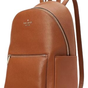 Kate Spade New York Women's Leila Pebbled Leather Large Dome Backpack Bag, Warm Gingerbread