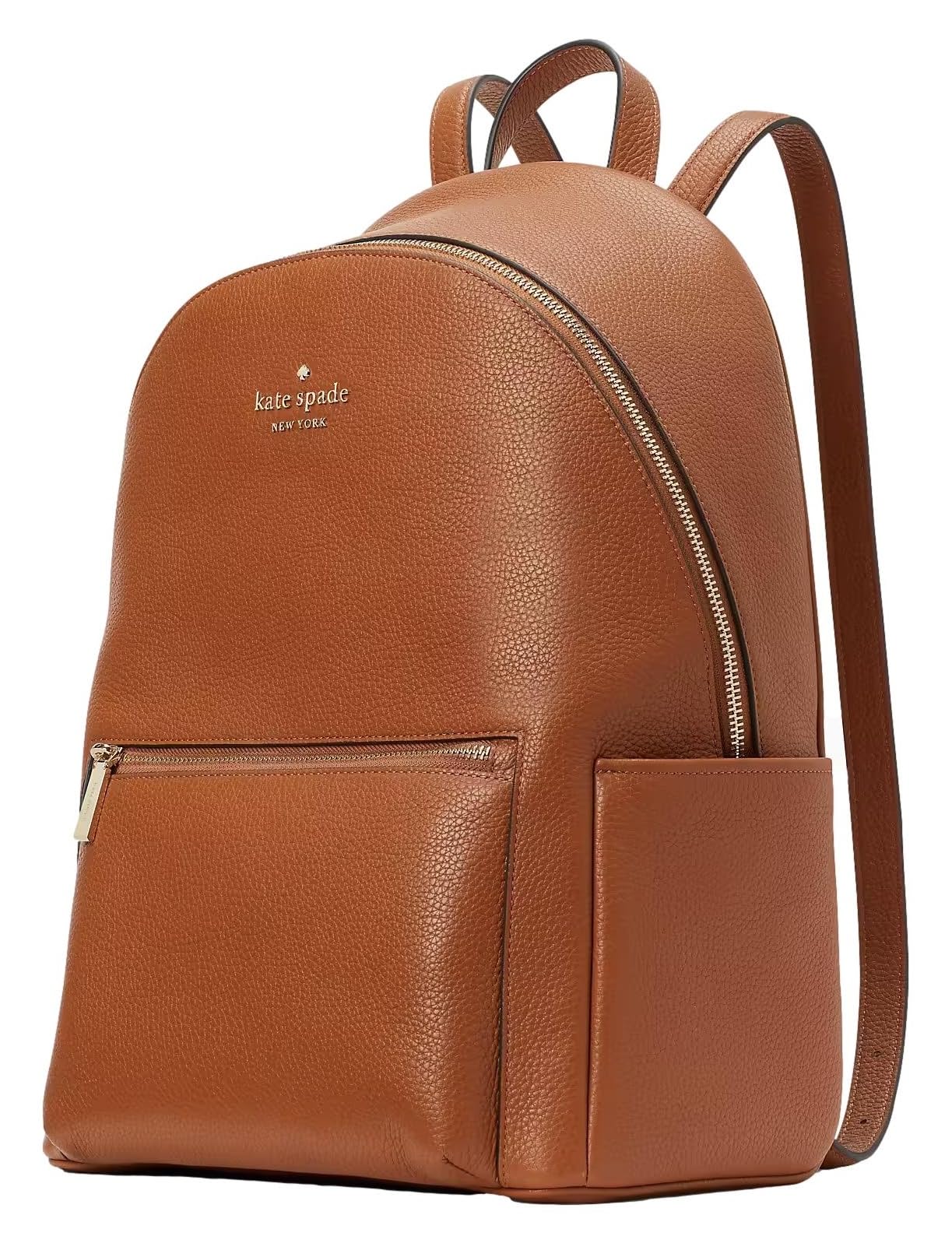 Kate Spade New York Women's Leila Pebbled Leather Large Dome Backpack Bag, Warm Gingerbread