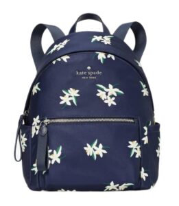 kate spade new york chelsea orange blossom medium backpack (parisian navy multi)