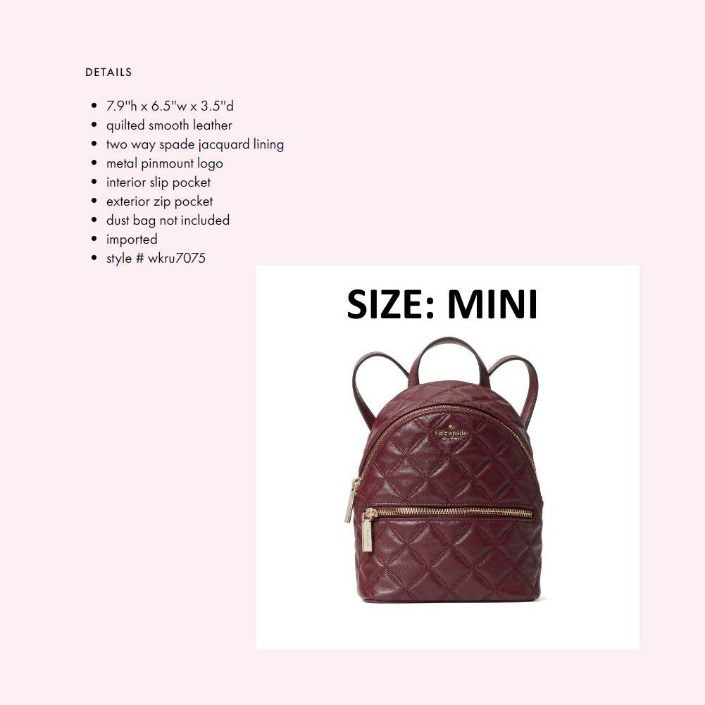 Kate Spade New York Natalia Quilted Mini Convertible Backpack Bag in Cherry Wood