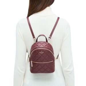 Kate Spade New York Natalia Quilted Mini Convertible Backpack Bag in Cherry Wood