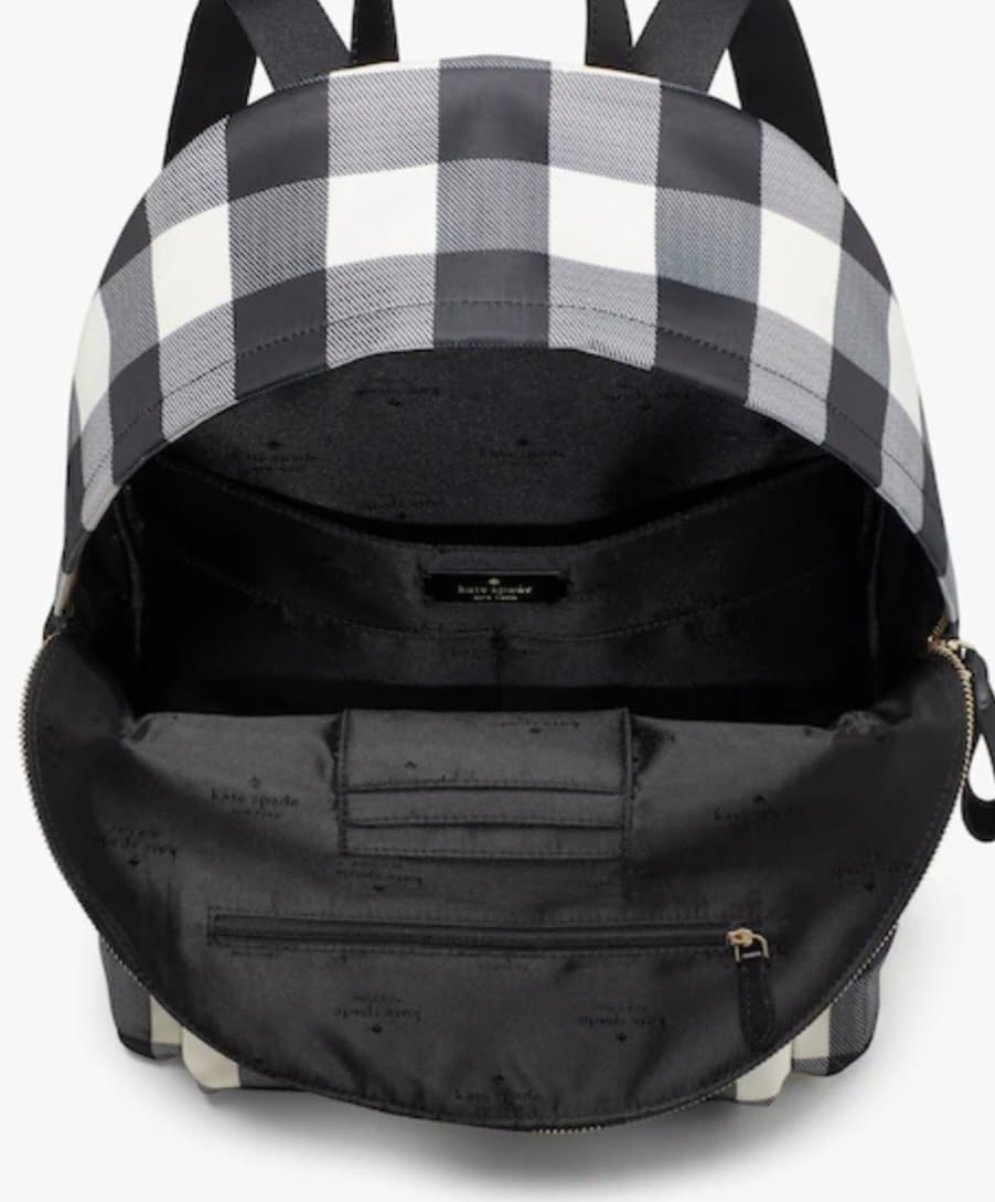 Kate Spade New York Chelsea Large Backpack, Black/White Gingham.