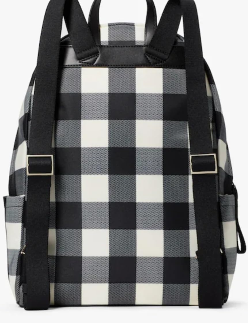 Kate Spade New York Chelsea Large Backpack, Black/White Gingham.