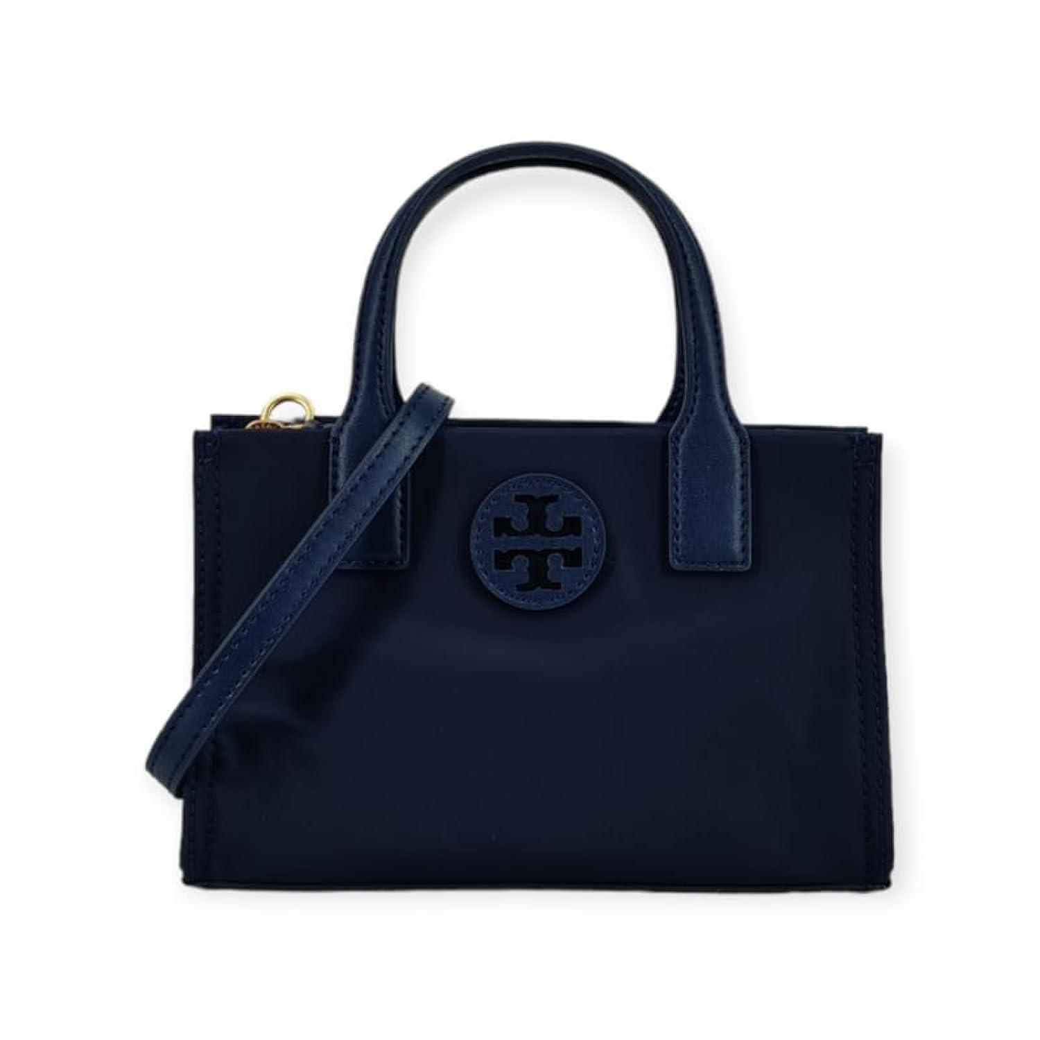 Tory Burch Womens 146437 Elle Gold-Tone Hardware Mini Nylon Tote Bag, (405 Navy Blue)