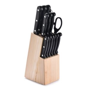 bruntmor cooking knife set - black stainless steel sharp knife set - professional cooking kitchen knives set - for cutting meat and any recipe - kitchen essentials for best cooking experience