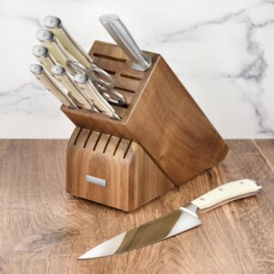 Wusthof Classic Ikon Creme 10 Piece Knife Set with Acacia Block