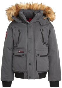 canada weather gear boys' winter coat – heavyweight bomber parka ski jacket (size: 4-20), size 8, coal grey