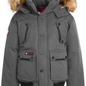 CANADA WEATHER GEAR Boys' Winter Coat – Heavyweight Bomber Parka Ski Jacket (Size: 4-20), Size 8, Coal Grey