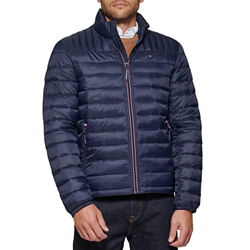 Tommy Hilfiger Men's Water Resistant Ultra Loft Down Alternative Puffer Jacket, Midnight, Small