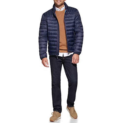 Tommy Hilfiger Men's Water Resistant Ultra Loft Down Alternative Puffer Jacket, Midnight, Small