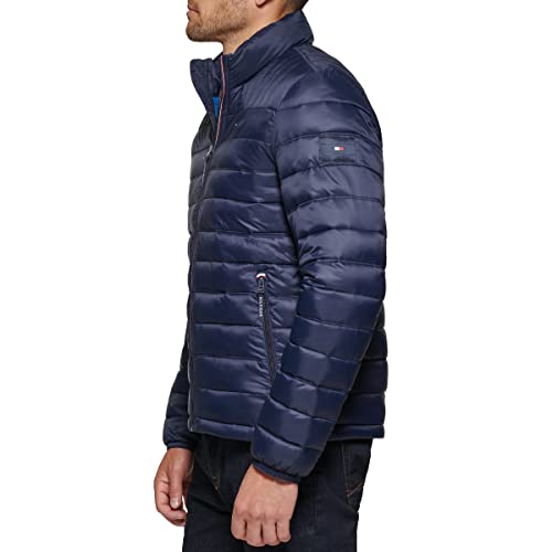 Tommy Hilfiger Men's Water Resistant Ultra Loft Down Alternative Puffer Jacket, Midnight, Small