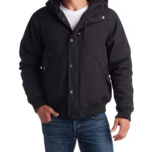 CANADA WEATHER GEAR Men’s Winter Coat - Heavyweight Bomber Jacket with Quilted Lining (M-XXL), Size Large, Black