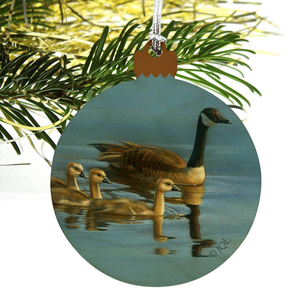 Canada Canadian Geese Family Wood Christmas Tree Holiday Ornament