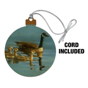 Canada Canadian Geese Family Wood Christmas Tree Holiday Ornament