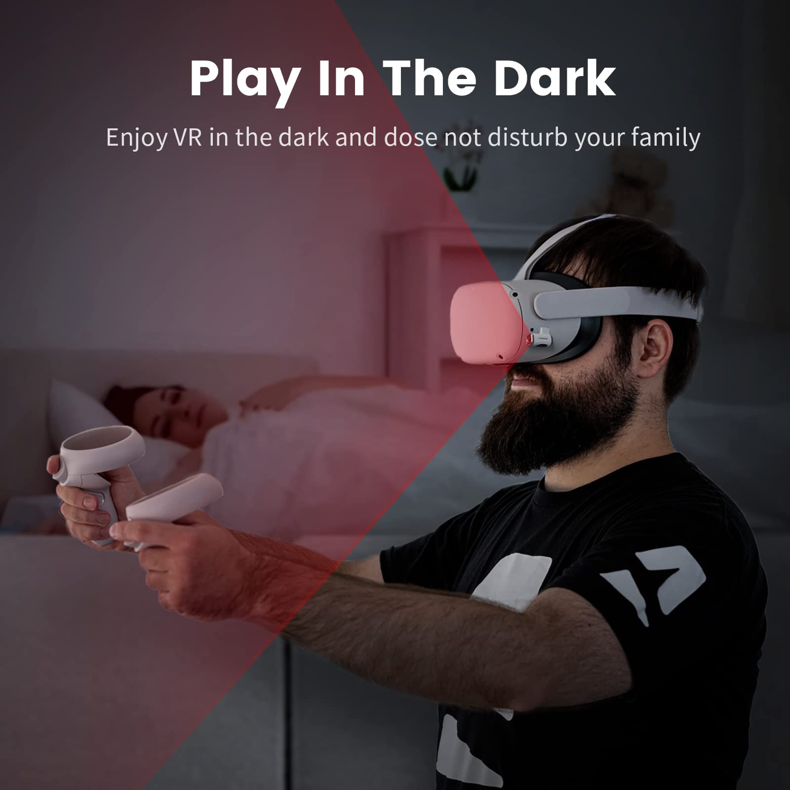 Ir Illuminator, LEKOYE Infrared Light for Meta Quest 2 PSVR2, 2 Gear Brightness Adjustable VR Accessories for Oculus Quest 2, Sensor Tracking in The Dark