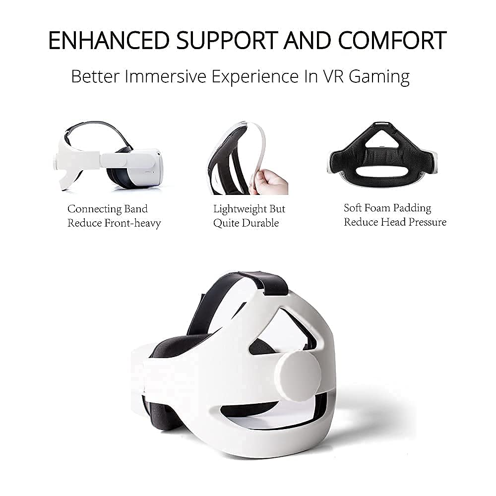 NIUVR Adjustable Head Strap Compatible with Quest 2 VR Headset，Replacement for Elite Strap，with Head Cushion Adjustable Comfortable Protective Strap，Reduce Pressure for Quest 2 Headset