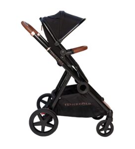 venice child maverick - single to double modular stroller - front or rear facing toddler seat & car seat adapter, (package 1, eclipse black)