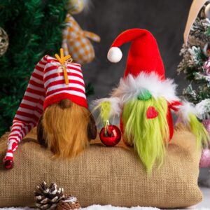 bwfy christmas gnomes decorations 2-pack handmade swedish tomte plush gnomes scandinavian santa elf christmas table tiered tray ornament gnome christmas decor gifts