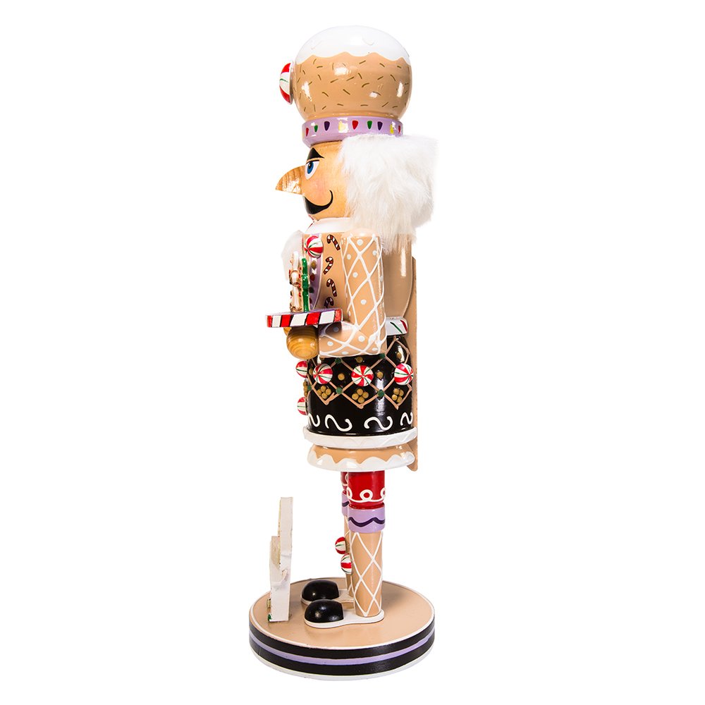 Kurt Adler 16-Inch Wooden Gingerbread Christmas Nutcracker (Color May Vary),Brown/Beige