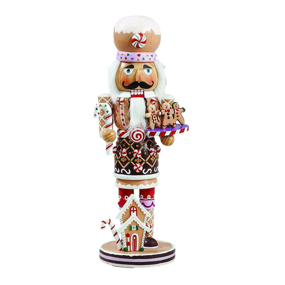 Kurt Adler 16-Inch Wooden Gingerbread Christmas Nutcracker (Color May Vary),Brown/Beige