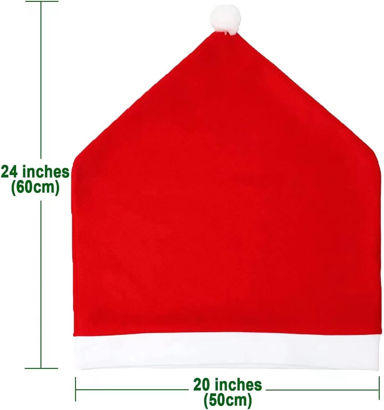 IXI 4-Pieces Christmas Chair Covers - Red Non-Woven Fabrics Santa Claus Hat Chair Back Covers for Xmas Decor