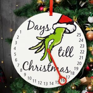 chefan christmas decorations, christmas ornaments, christmas wall decor, christmas countdown calendar, wood, 10.5inch