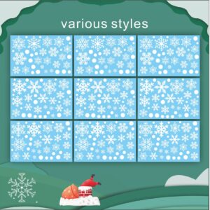 321pcs Christmas Window Clings for Glass Windows 9sheets Christmas Window Decals Snowflakes Christmas Decorations Christmas Window Stickers for Kids Holiday Window Clings Winter Decorations