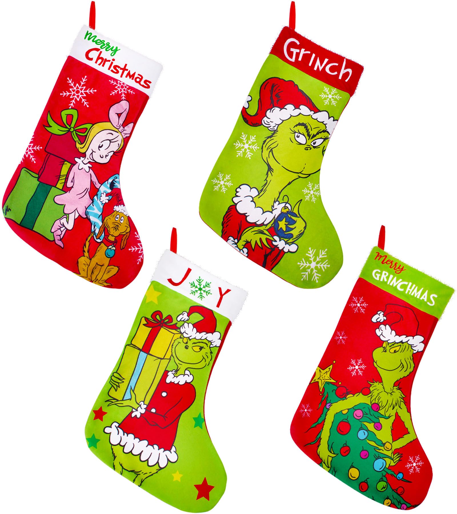 GYGOT 4 Pack Christmas Stocking,18 Inch Large Christmas Stockings Christmas Decorations for Family Holiday Party Decor