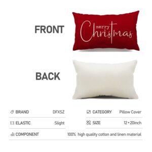 Christmas Throw Pillow Covers 12x20 Inch Set of 2 Merry Christmas Farmhouse Decorations Believe Holiday Decor Throw Cushion Case for Home Couch