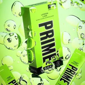 PRIME HYDRATION+ Sticks Lemon Lime | Hydration Powder Single Serve Sticks | Electrolyte Powder On The Go | Low Sugar | Caffeine-Free | Vegan | 6 Sticks