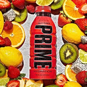 Prime Hydration with BCAA Blend for Muscle Recovery - Tropical Punch (12 Drinks, 16 Fl Oz. Each)