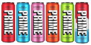 prime hydration drink energy cans 6 flavor variety sampler pack! - 200mg caffeine, zero sugar, 300mg electrolytes, vegan - (12 fl oz cans)