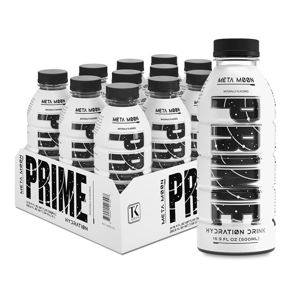 Prime Hydration with BCAA Blend for Muscle Recovery Limited Edition Flavor - Meta Moon (12 Drinks, 16.9 Fl Oz. Each)