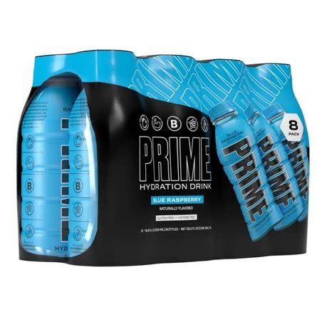 Prime Hydration Drink "Blue Raspberry" 16.9oz - 8 Pack