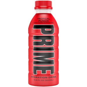 Prime Hydration Drink Tropical Punch, 16.9oz Bottles, 6 Units, With V2U Custom Koozie