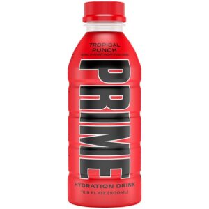 Prime Hydration Drink Tropical Punch, 16.9oz Bottles, 6 Units, With V2U Custom Koozie