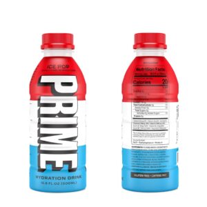 Prime Hydration Drink 6 Flavor Variety 12 Pack (2 of each flavor) Lemon Lime, Tropical Punch, Blue Raspberry, Orange, Grape & Ice Pop W/ Tip The Scales sticker