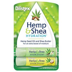 blistex hemp & shea hydration, 2 count