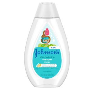 johnson's baby ultra-hydrating tear-free kids' shampoo with pro- vitamin b5 & proteins, paraben-, sulfate- & dye-free formula, hypoallergenic & gentle for toddler's hair, 13.6 fl. oz