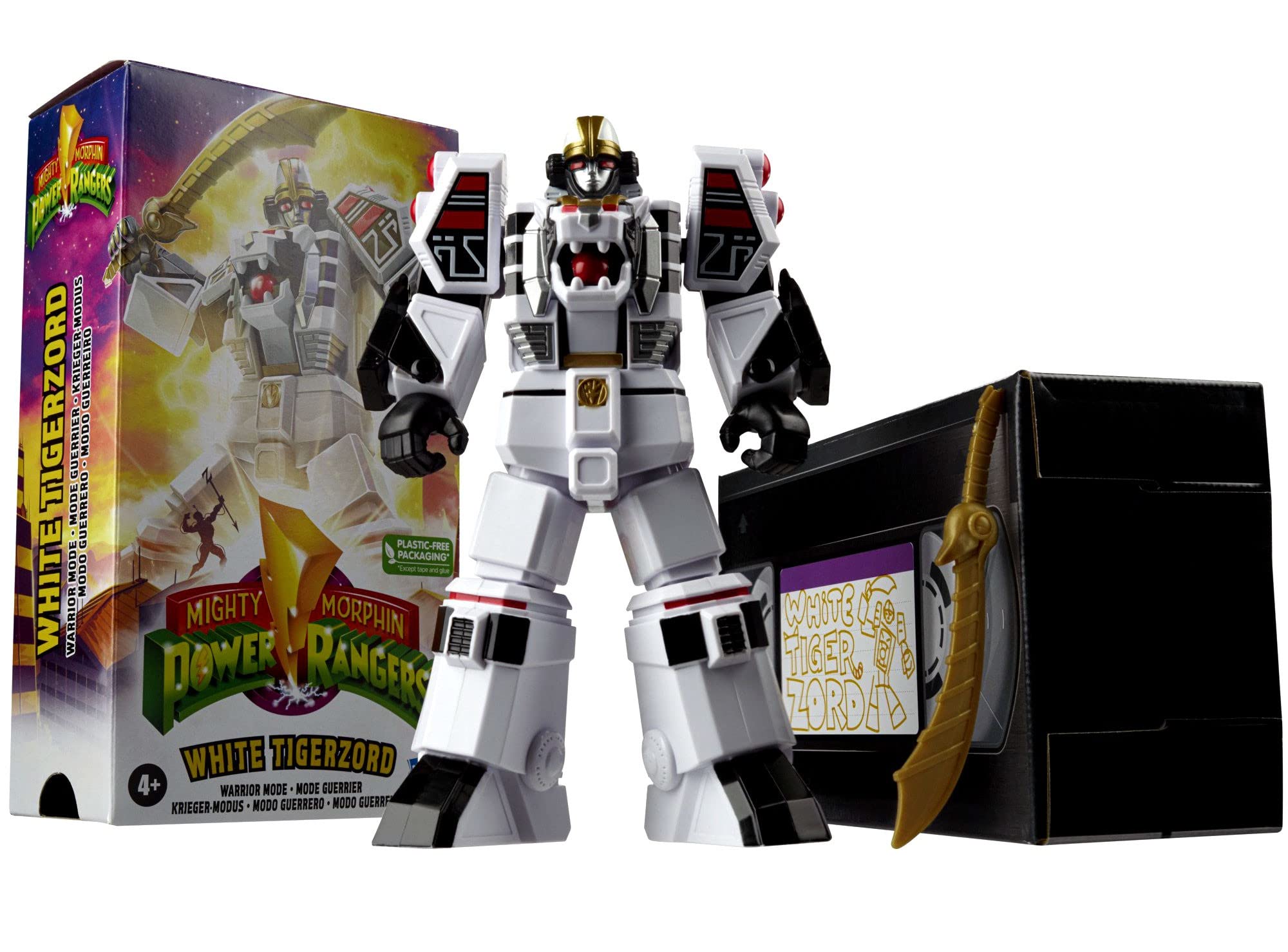 Mighty Morphin Power Rangers Megazord 7 inch Classic Figure Collector Set (White Tigerzord)