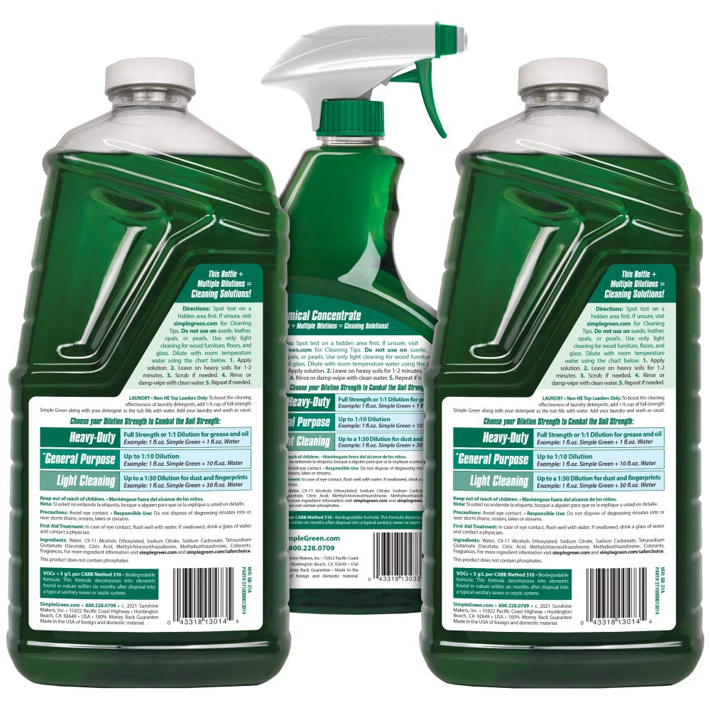 Simple Green AllPurpose Cleaner Spray and Refill, Green, 3 Piece Set, Original, 1 Count