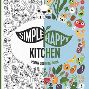 Simple Happy Kitchen Vegan Coloring Book