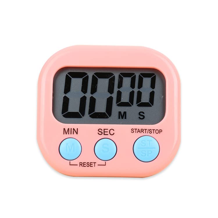 Mithrim Multi-Functional Timer Magnetic Backing, Large Screen Count & Countdown Digital Electronic Timer, Used for kitchen, Study, Sports (Pink)