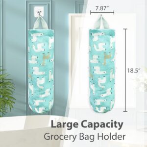 Plastic Bag Holder，Reusable Grocery Bag Holder，Wall Mount Plastic Bag Organizer Shopping Bags Carrier，Washable Large Grocery Bag Storage Dispenser ​for Home Kitchen Travelling Decor, 1 Pack，Alpaca