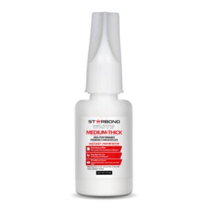 premium grade cyanoacrylate (ca) super glue by starbond - 0.5 oz white heavy medium ca glue (medium thick) for marble, granite, and quartz repair, 3d printing, and accenting wooden projects