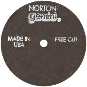 norton gemini fast cut small diameter reinforced abrasive flat cut-off wheel, type 01, aluminum oxide, 3/8" arbor, 4" diameter x 0.35" thickness (pack of 25)