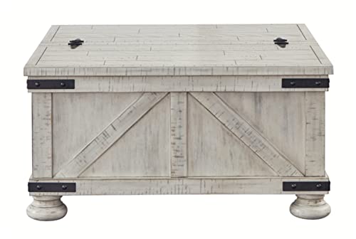 Signature Design by Ashley Carynhurst Casual Cocktail Table with Storage, Whitewash