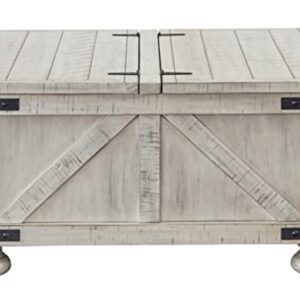 Signature Design by Ashley Carynhurst Casual Cocktail Table with Storage, Whitewash